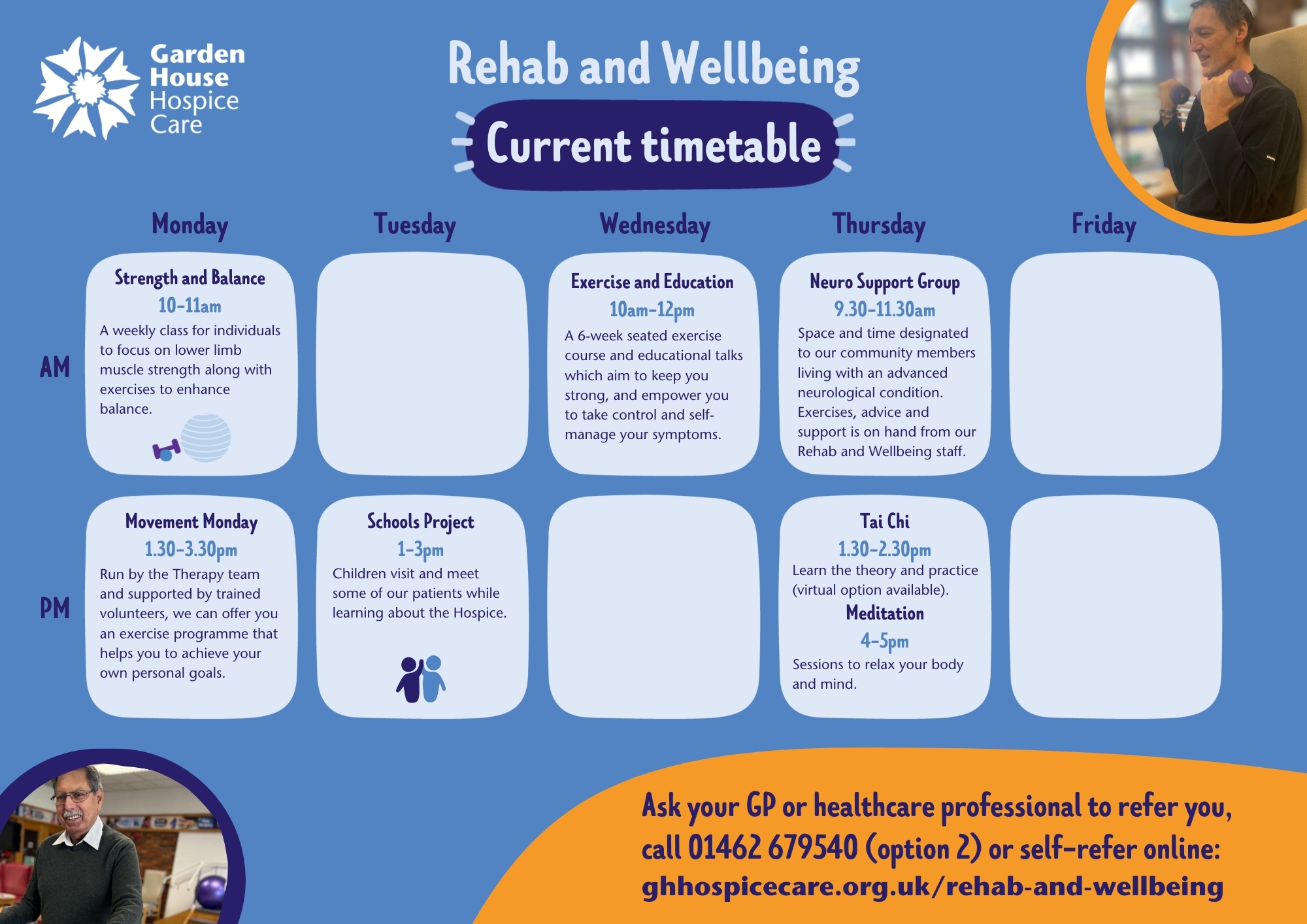 Rehab and Wellbeing | At the Hospice | Garden House Hospice Care